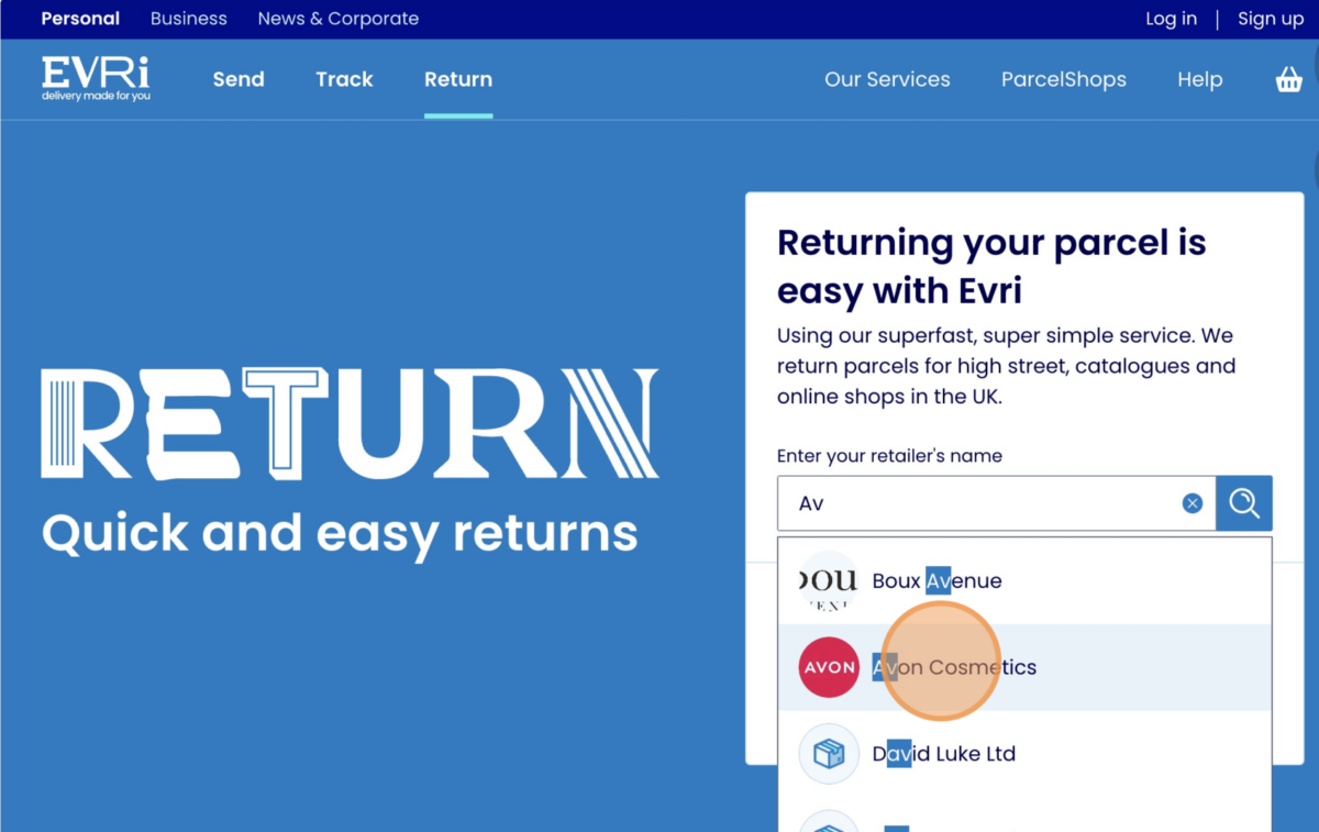 How to Request an Avon Return with Evri as a Rep: Step-by-step